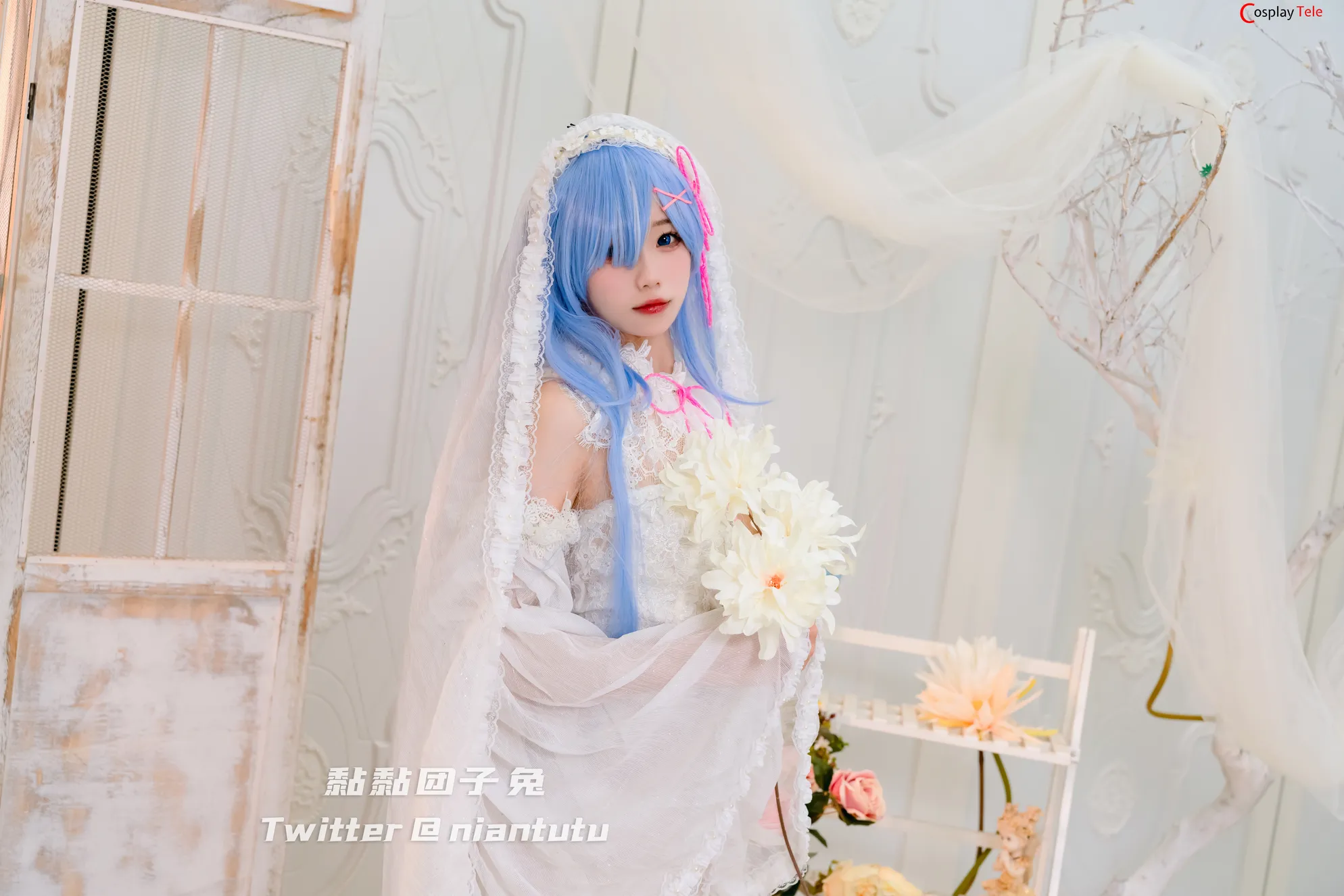 Yaokoututu (黏黏团子兔) cosplay Rem Bride - Re:Zero "30 photos" - Cosplaytele